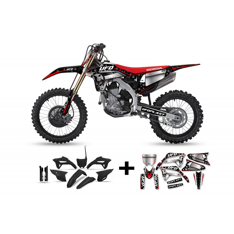 Ufo Plastic + Sticker Kit Stardust Honda Crf 250 R (2022-2023) Colour ...