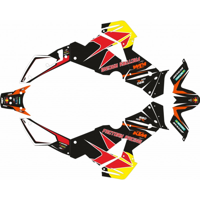 Complete Rr Graphics Kit Ktm Adventure 990 (2006-2013) Red / Black Sk ...