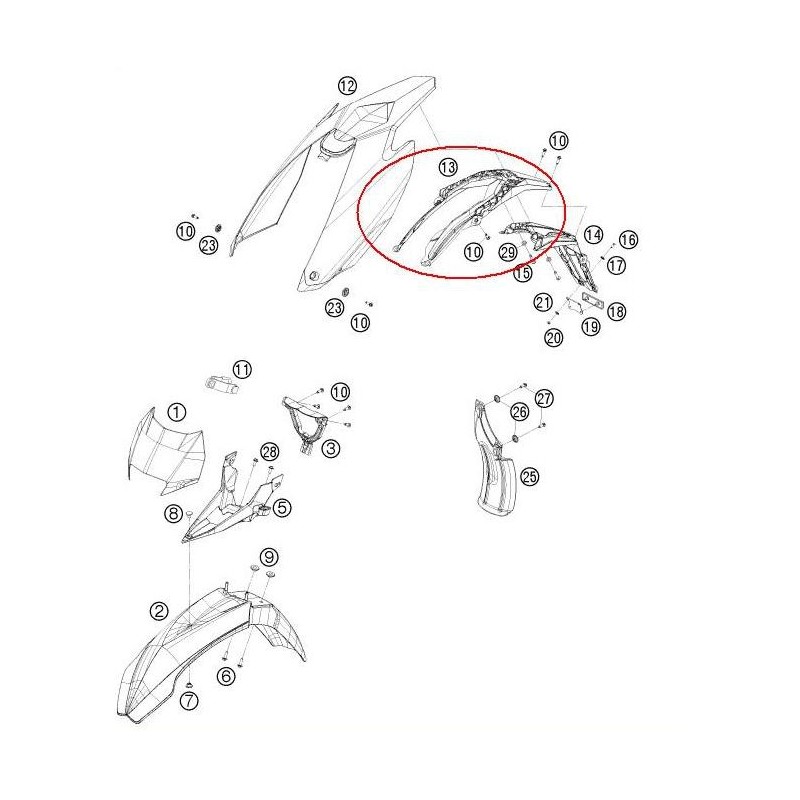 Portamatriculas Ktm Exc 125/200/250/300/400/450/530 Exc-F 250 (2008 ...