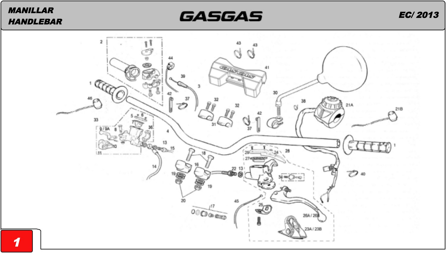 Handlebar Gas Gas Ec-2T-300 2013 - Motocrosscenter: Dirt Bikes, Enduro ...